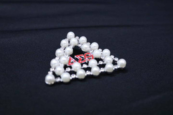 Pearl Triangle Lapel Pin- Delta Sigma Theta