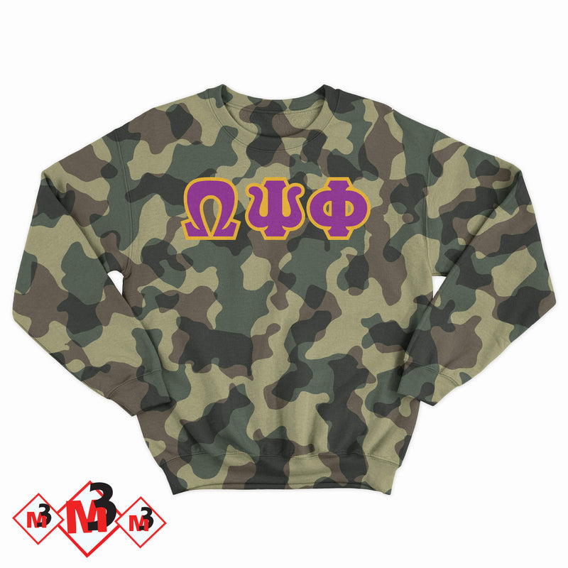 Twill Camo Sweatshirt- Omega Psi Phi