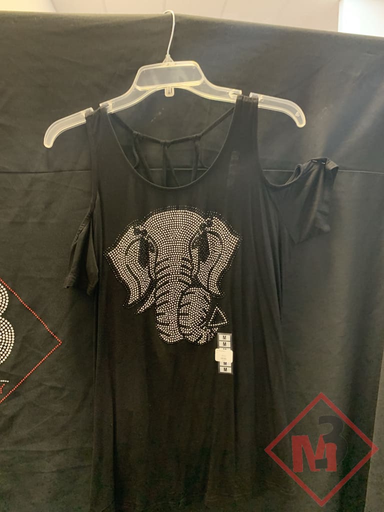 Cold Shoulder String back Elephant design top